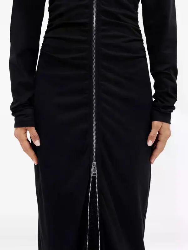 MSGM Zip-front Gathered Maxi Dress
