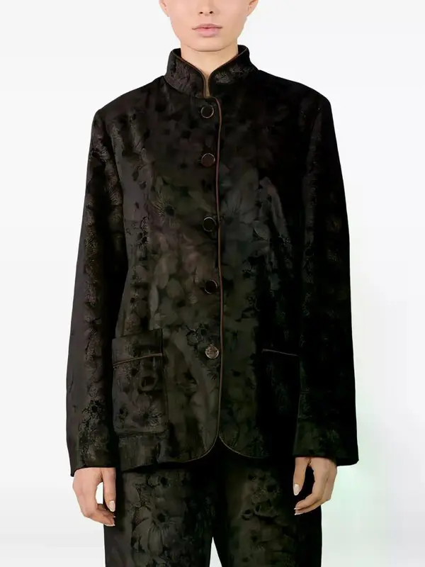 F.R.S FOR RESTLESS SLEEPERS Floral-print Velvet Jacket