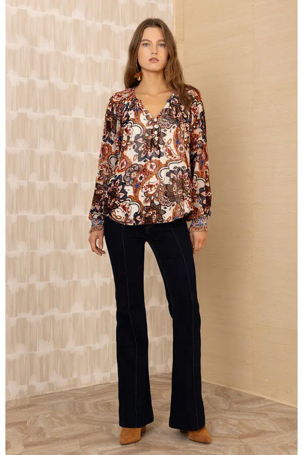 Hale Bob Elyse Velvet Top - Neutral