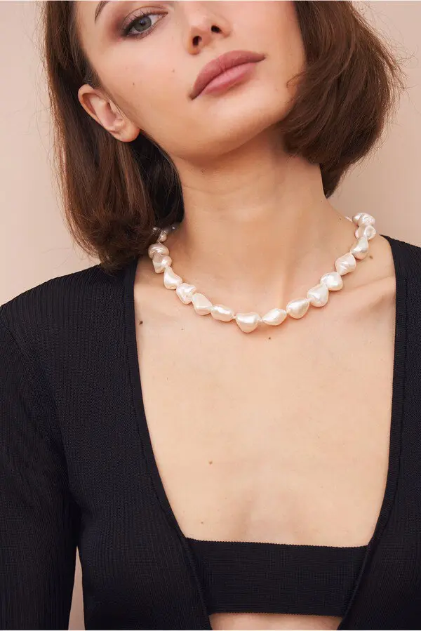KENNETH JAY LANE Vintage Baroque Pearl Necklace - Gold