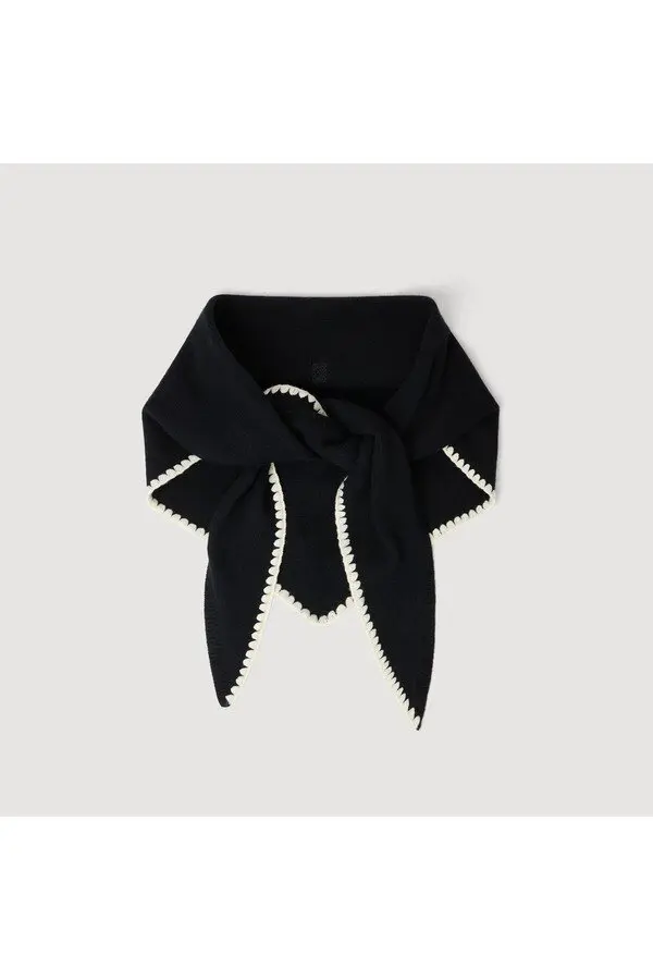 Sandro Ribbed Wool Scarf