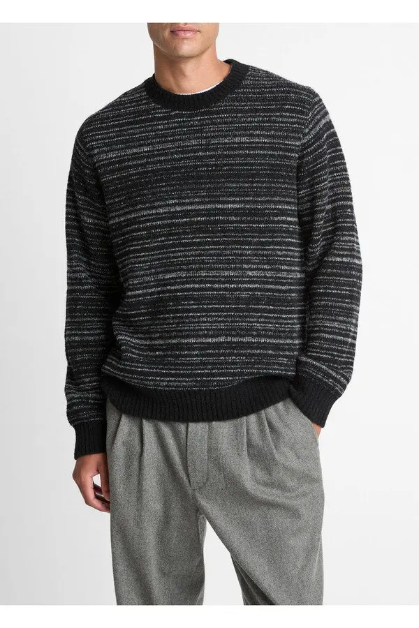 Vince Marled Stripe Merino Wool-blend Sweater