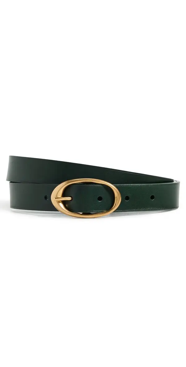 TWP Narrow Leather Belt - Dark Spruce