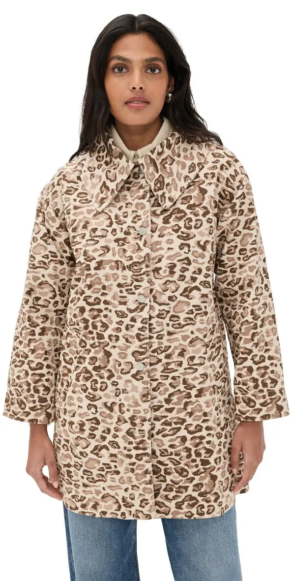 THE TINY BIG SISTER Animal Print Twill Jacket