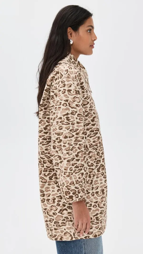 THE TINY BIG SISTER Animal Print Twill Jacket