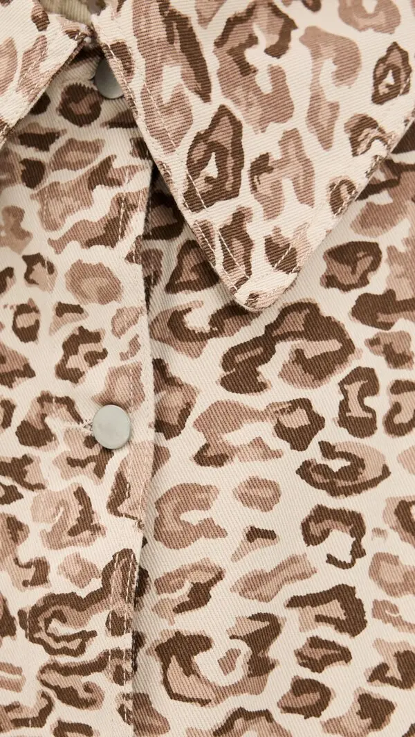 THE TINY BIG SISTER Animal Print Twill Jacket