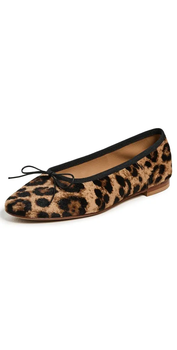 MANSUR GAVRIEL Leopard Haircalf Ballerina Flats - Leopard/black