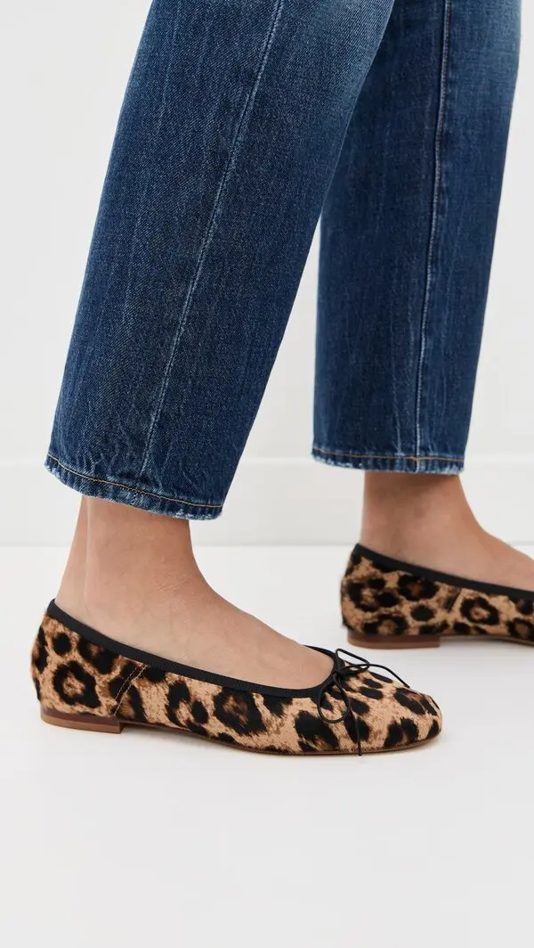 MANSUR GAVRIEL Leopard Haircalf Ballerina Flats