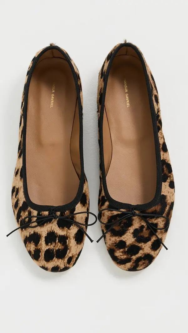 MANSUR GAVRIEL Leopard Haircalf Ballerina Flats
