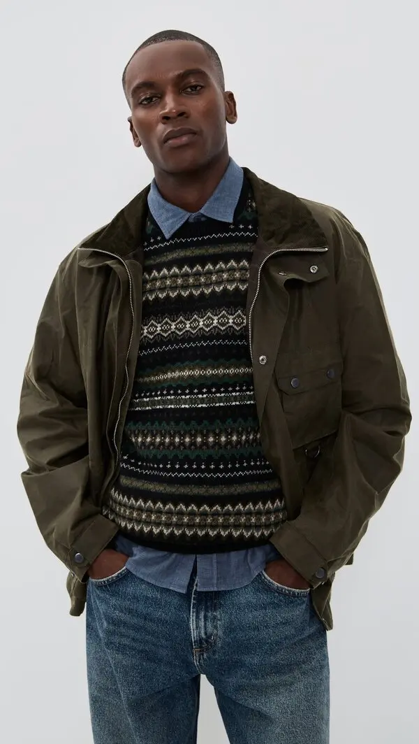Barbour Re-Engineered Utility Bedale Wax Jacket Beech Editorialist
