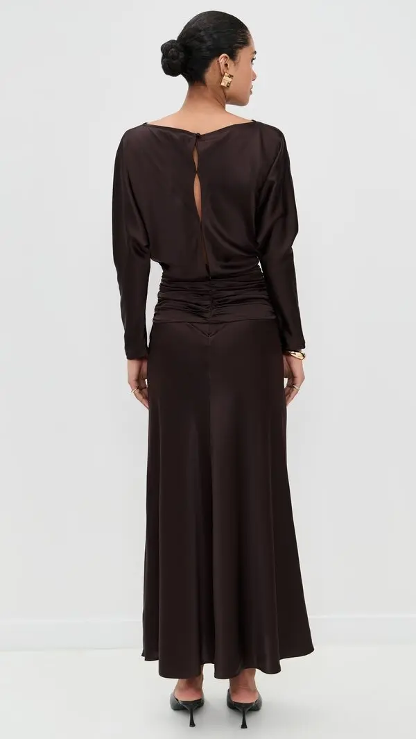 Staud Freda Silk Maxi Dress - Earth