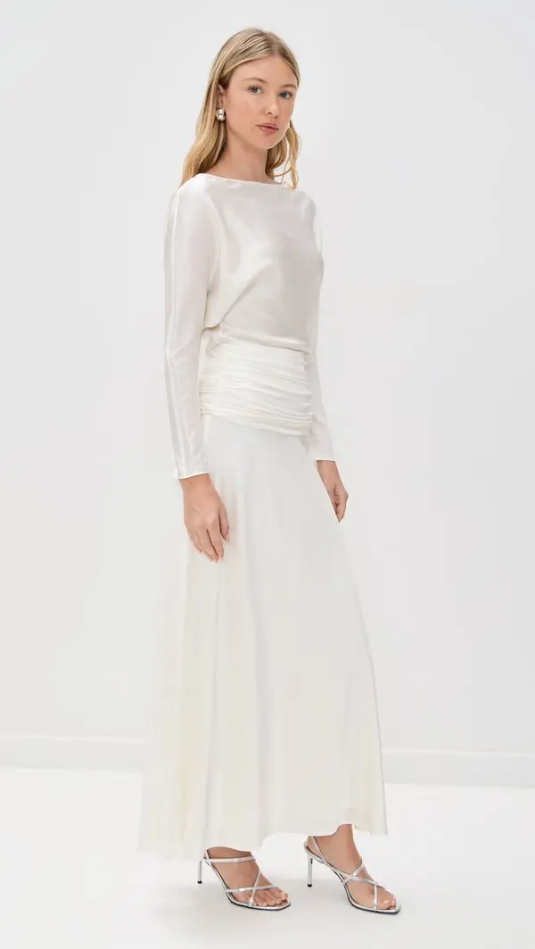 Staud Freda Silk Maxi Dress - Ivory