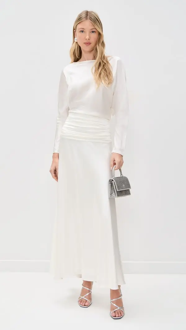 Staud Freda Silk Maxi Dress - Ivory