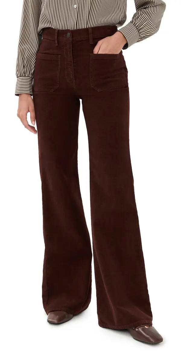 NILI LOTAN Florence Velveteen Pants - Cabernet