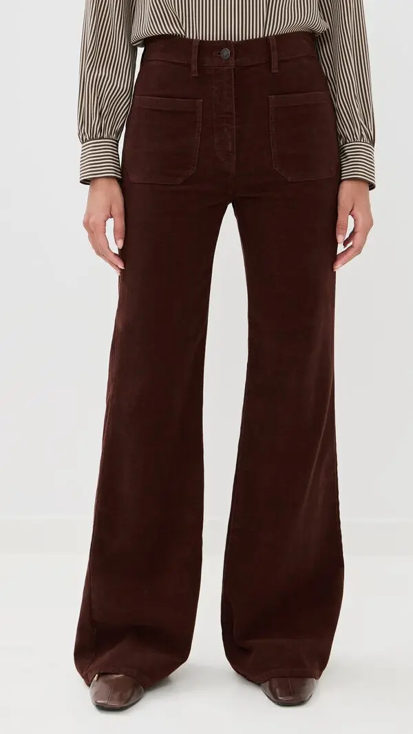 NILI LOTAN Florence Velveteen Pants - Cabernet