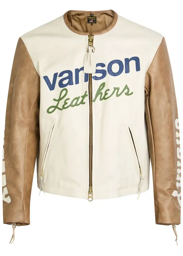 CHERRY LOS ANGELES Vanson Leather Moto Jacket - White