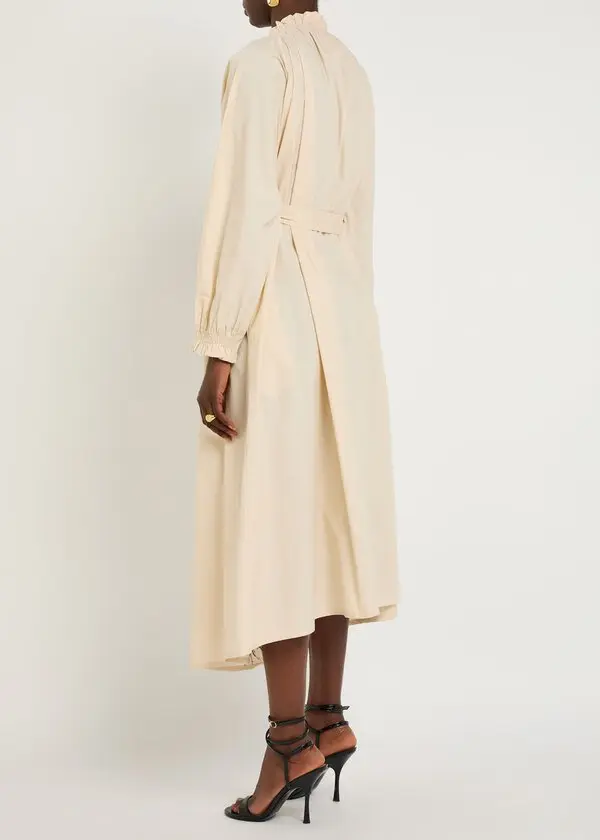 La DoubleJ Embroidered Cerere Cotton-poplin Midi Shirt Dress - Multicoloured