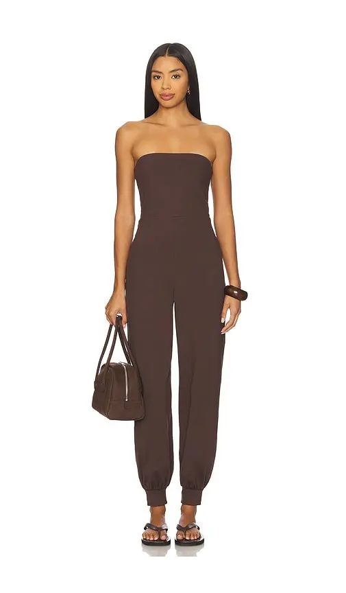 Susana Monaco Strapless Cuffed Ankle Jumpsuit - Java