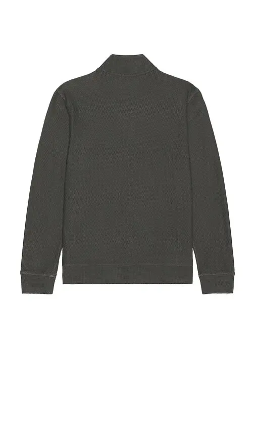 Faherty Brand Textured Knit Quarter Zip Sweater