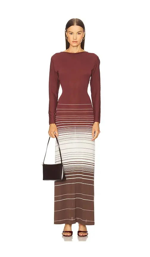 Faithfull Idun Maxi Dress in Burgundy - size XS