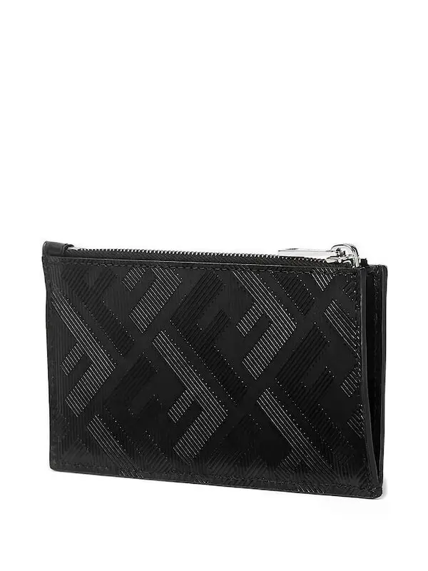 Fendi Ff-pattern Zip Cardholder - Black