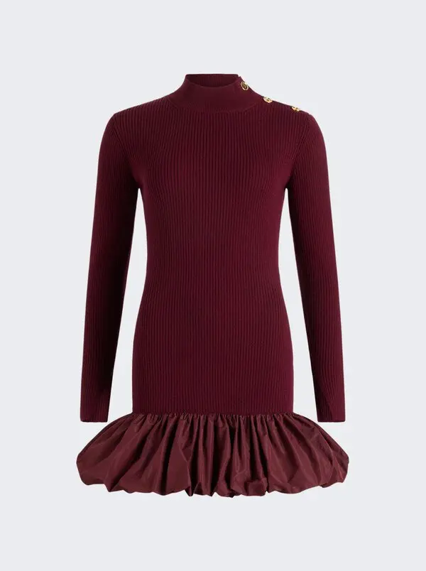 PATOU Faille Bloomer Knit Mini Dress - Red