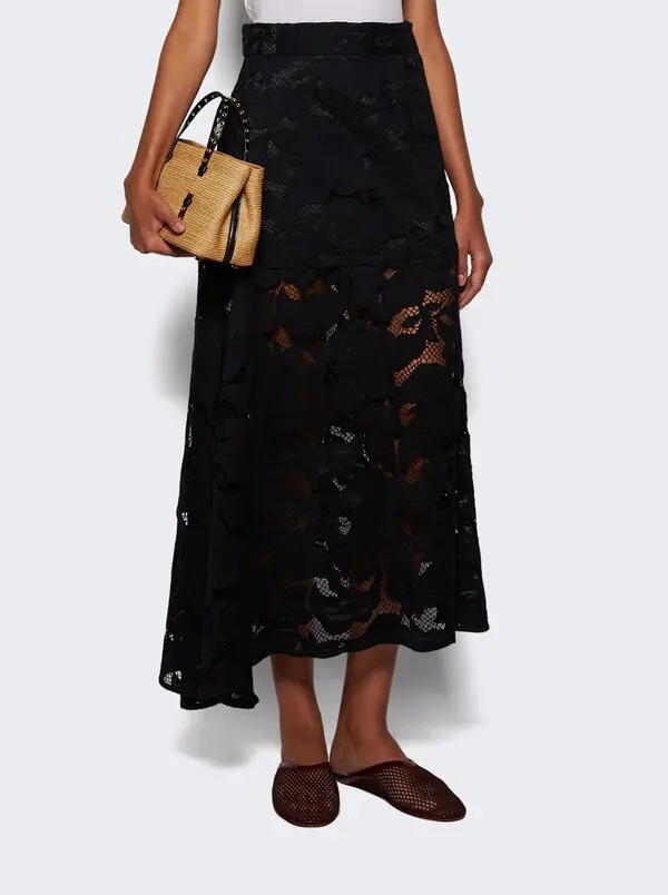 PATOU Lace Midi Skirt - Black