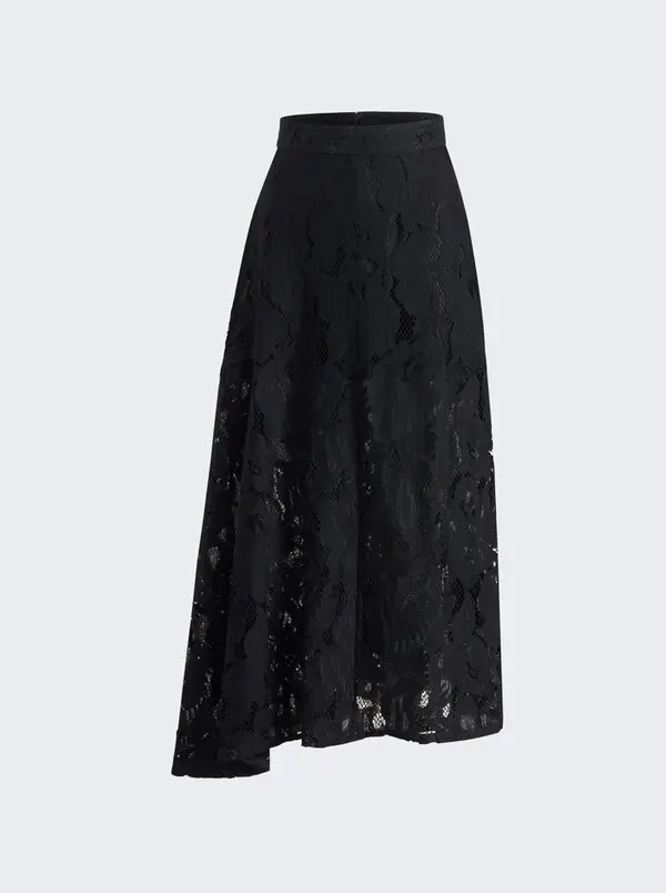 PATOU Lace Midi Skirt - Black