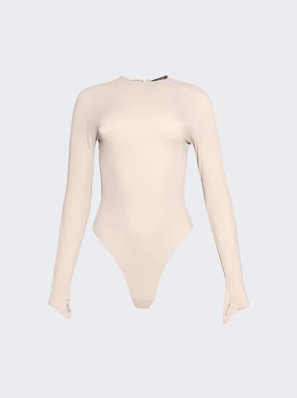 MUGLER Shoulder Logo Bodysuit - Grey
