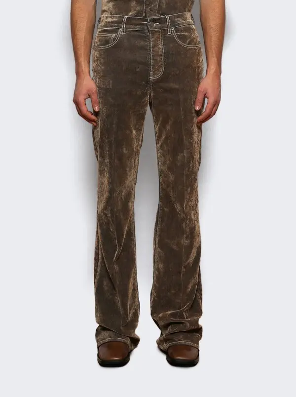 Amiri Velvet Flare Jean - Brown