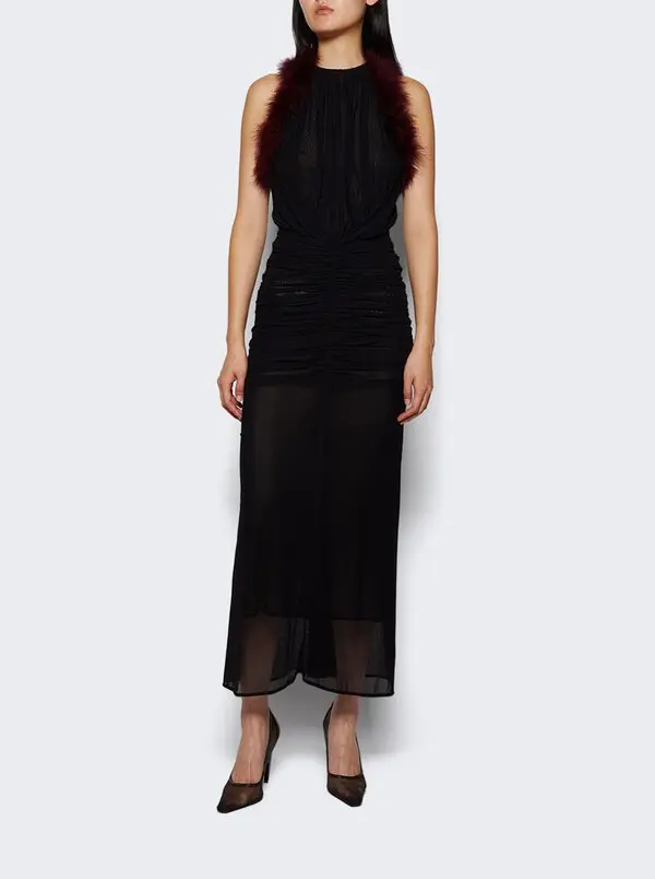 MUGLER Marabou Ruched Dress