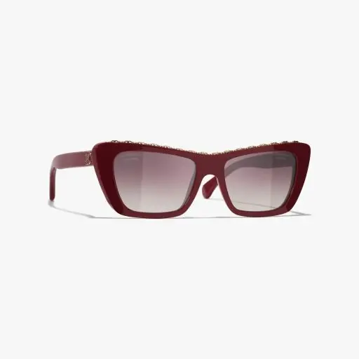 Chanel Butterfly Sunglasses - Red & Brown