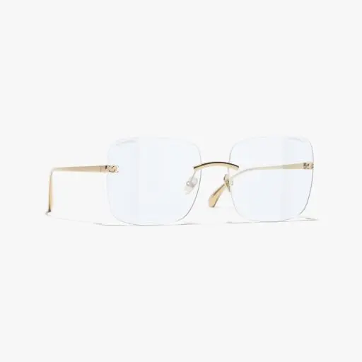 Chanel Square Light Glasses - Light Gold
