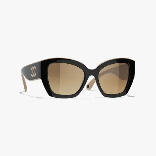 Chanel Butterfly Sunglasses - Black & Beige