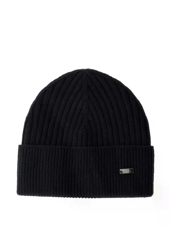 Herno Ribbed Beanie - Black