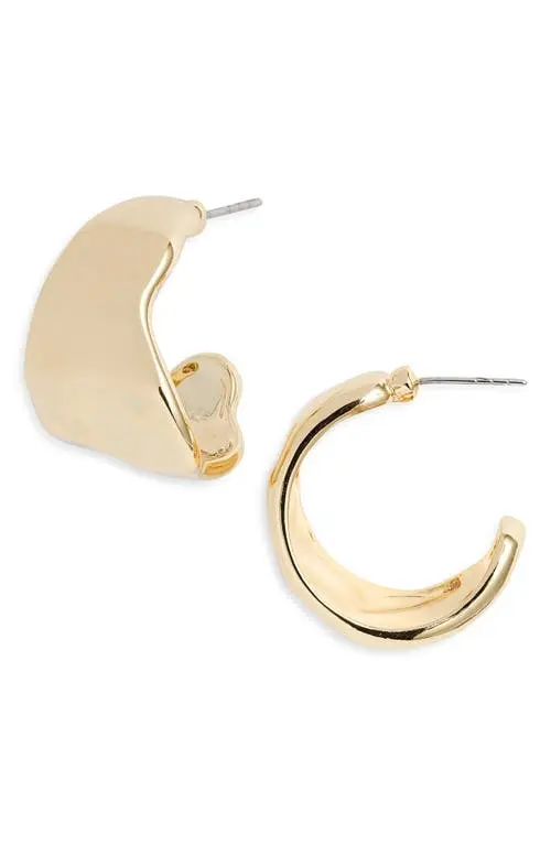 OPEN EDIT Tapered Organic Hoop Earrings - Gold