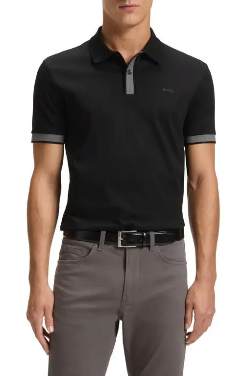 BOSS H-phillipson Wool Polo - Black/grey