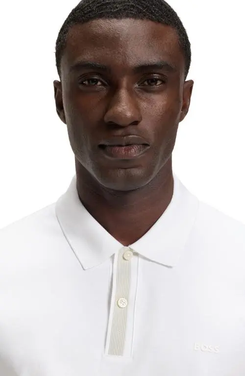 BOSS H-phillipson Wool Polo - White