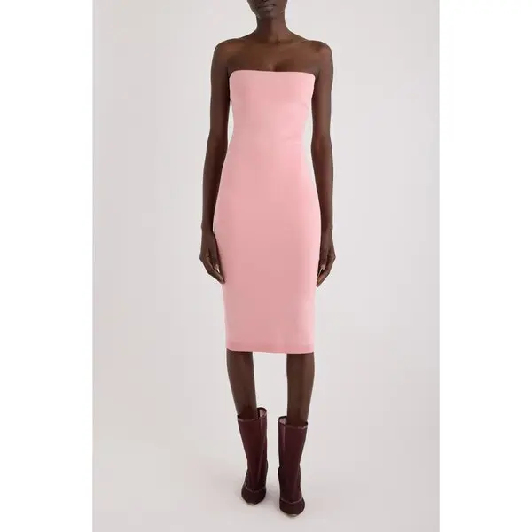 open lace back dress Light Pink Satin Cowl Neck Midi Dress main image 0