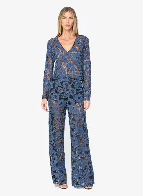 JBQ Emilio Wide-leg Lace Trousers