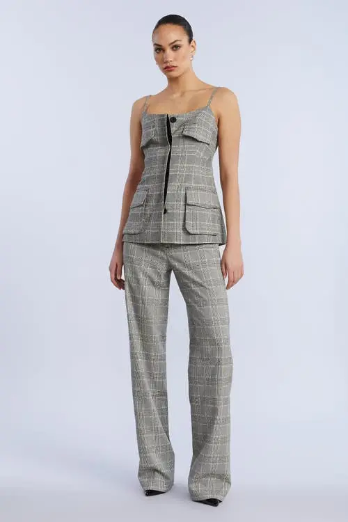 Bcbgmaxazria Glen Plaid Trousers