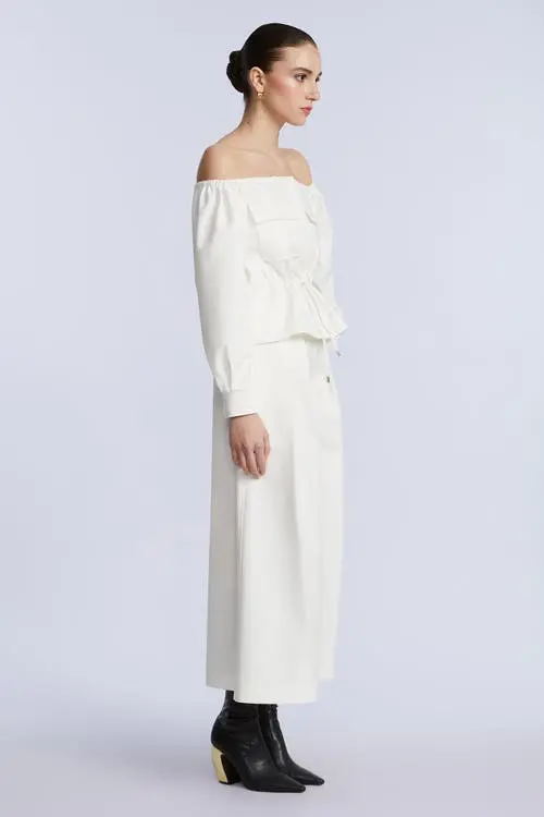 Bcbgmaxazria Off-shoulder Drawstring Top