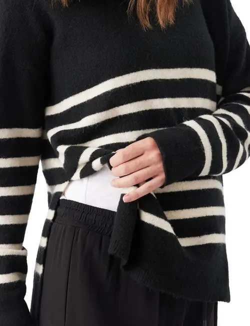 RIPE MATERNITY Gerrie Nursing Knit Sweater - Black/vanilla
