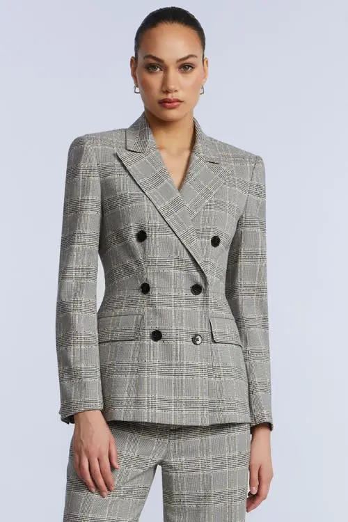 Bcbgmaxazria Glen Plaid Double-breasted Blazer