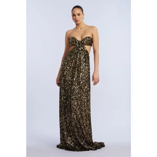 Bcbgmaxazria Sequin Strapless Gown