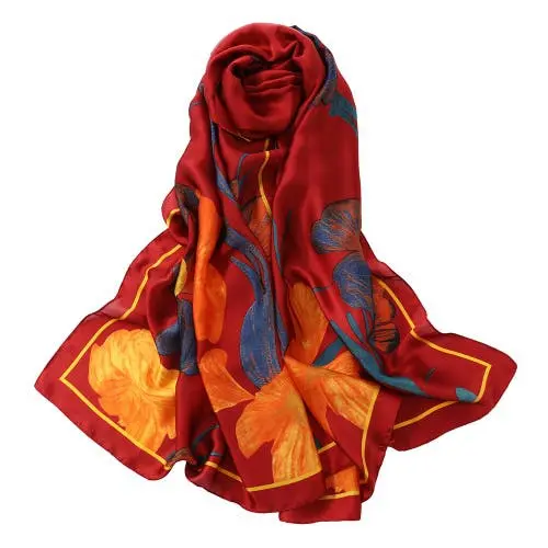 YOUZEY Koi Pond Floral Scarf - Red