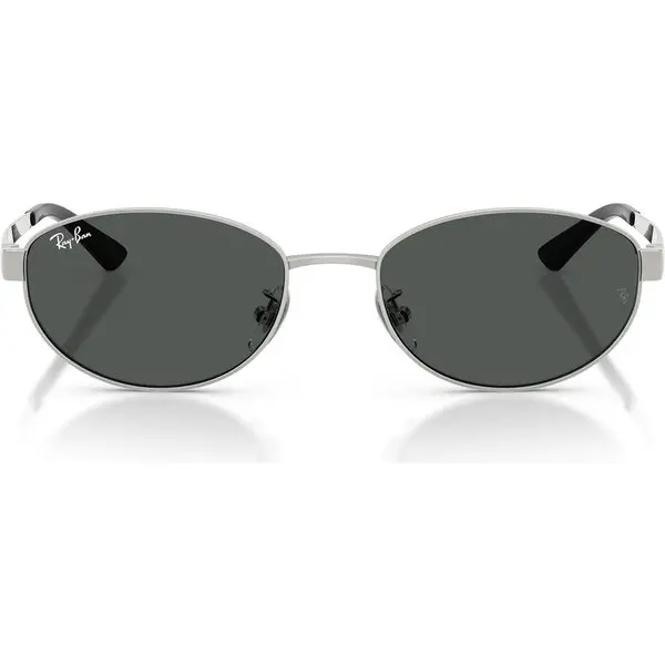 Ray-ban Oval Sunglasses - Silver/dark Grey