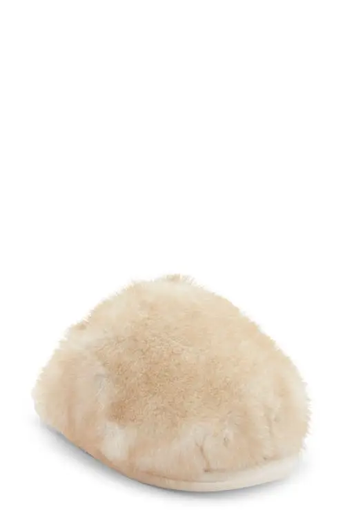 Steve Madden Poof Faux Fur Slipper - Natural
