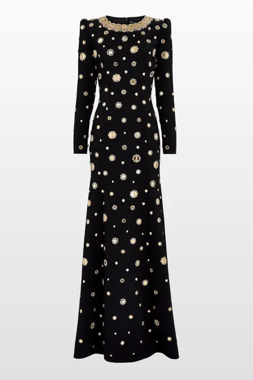 Jenny Packham Frency Mirror-embellished Maxi Dress