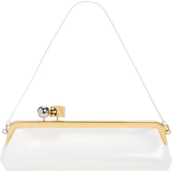 Jacquemus La Pochette Salon Patent Leather Clutch - White 100